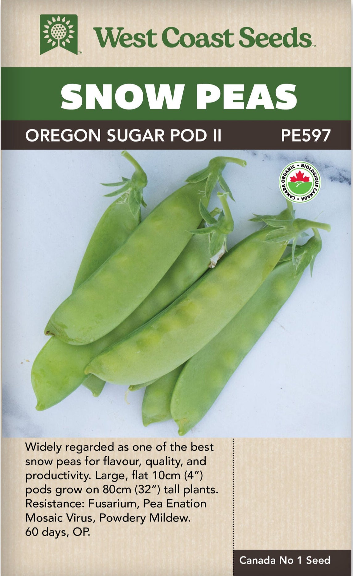 Organic Pea Snow Oregon Sugar Pod II - West Coast Seeds – Wildwood ...