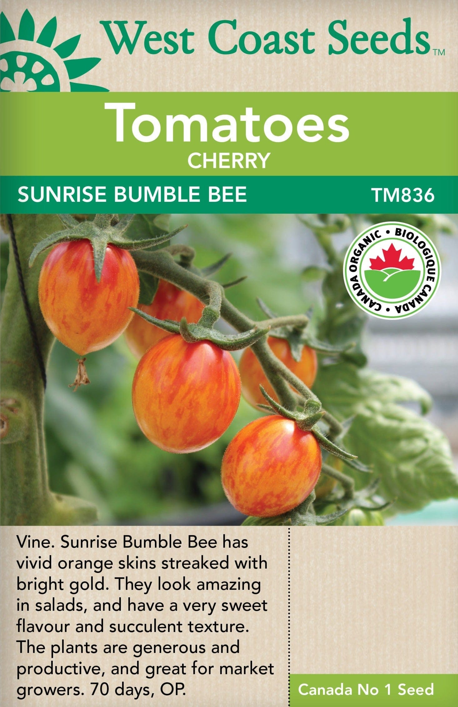 Organic Tomato Sunrise Bumble Bee - West Coast Seeds – Wildwood Outdoor ...