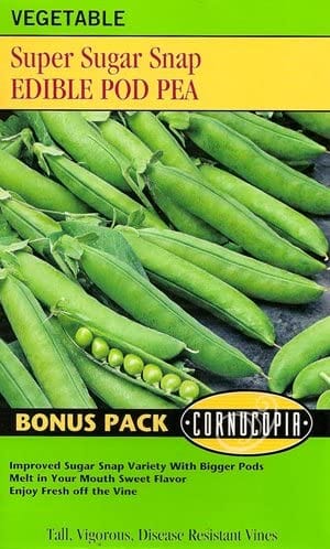 Pea Super Sugar Snap Edible Pod BONUS PACK - Cornucopia Seeds ...